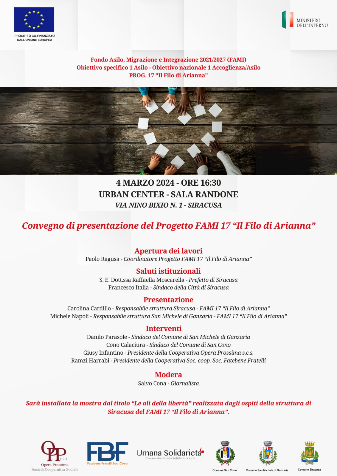 Convegno di presentazione del Progetto Fami 17 Il filo di Arianna- 4 ...